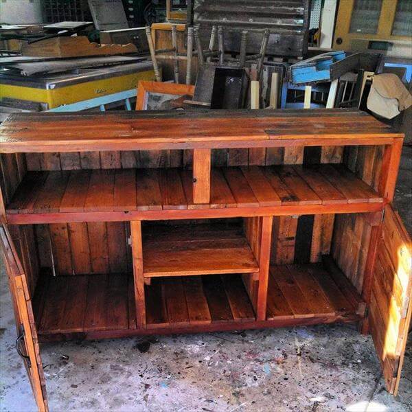 Pallet TV Console Table with Storage