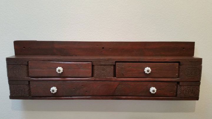 DIY Pallet Floating Shelf with Drawers