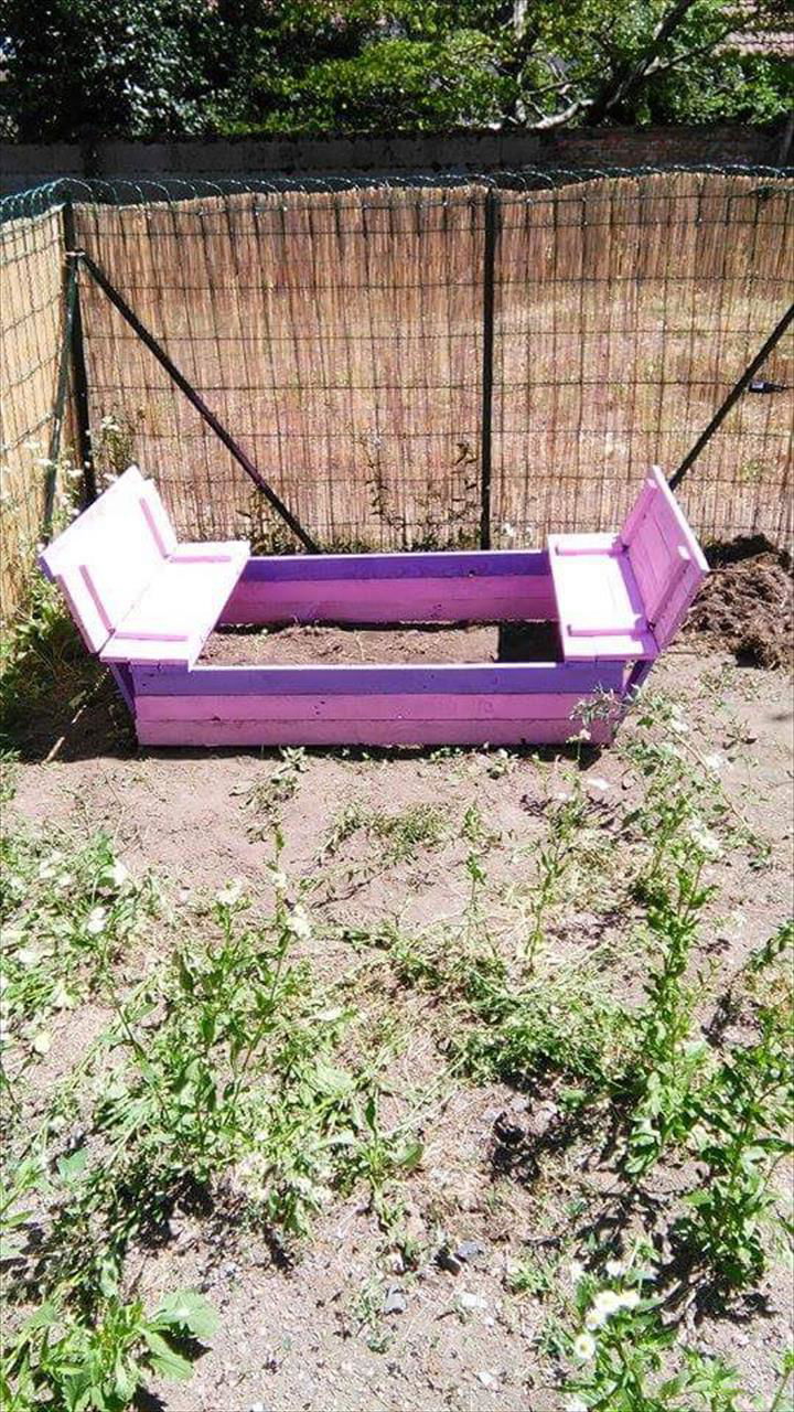 Recycled Pallet Sandbox for Kids